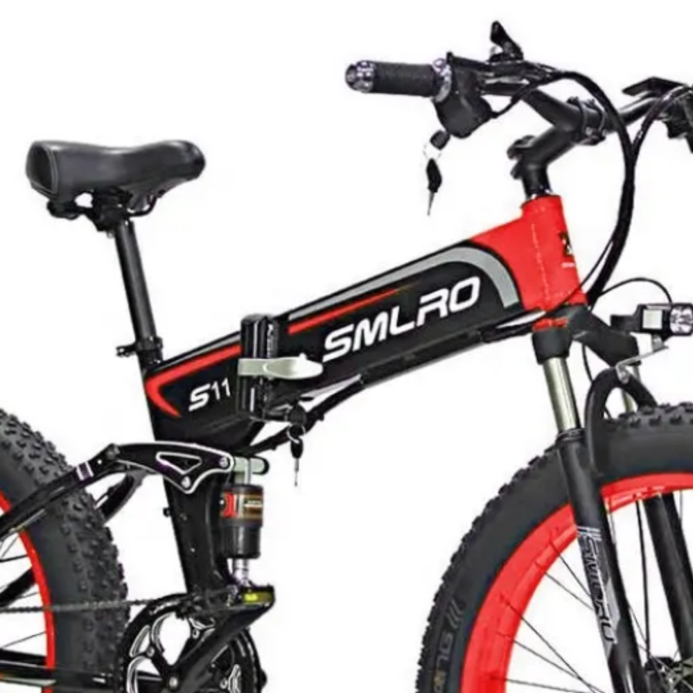 SMLRO S11 Full Suspension Folding Mountain Snow Bike | 48V 1000W ...